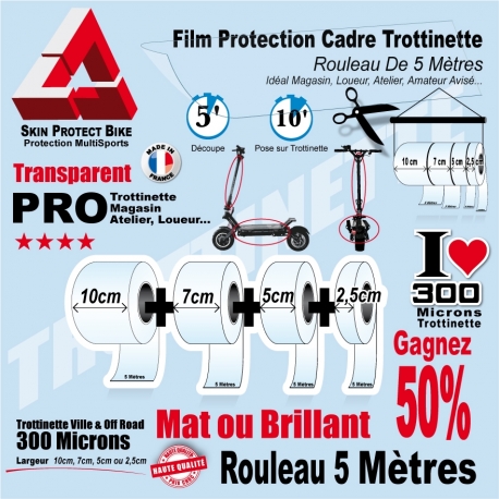 Rouleau Film Protection Transparent Cadre Trottinette électrique 300 ...